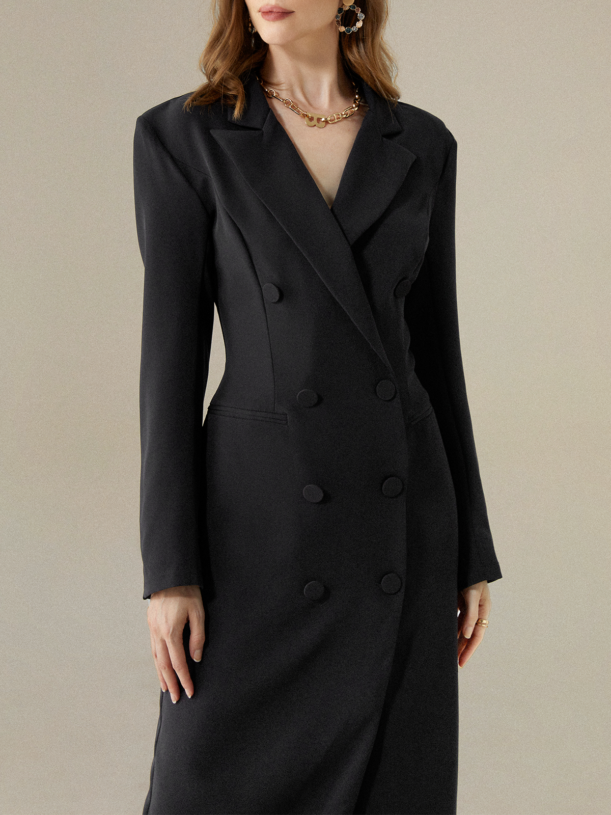 Regular Fit Lapel Collar Urban Dress | stylewe