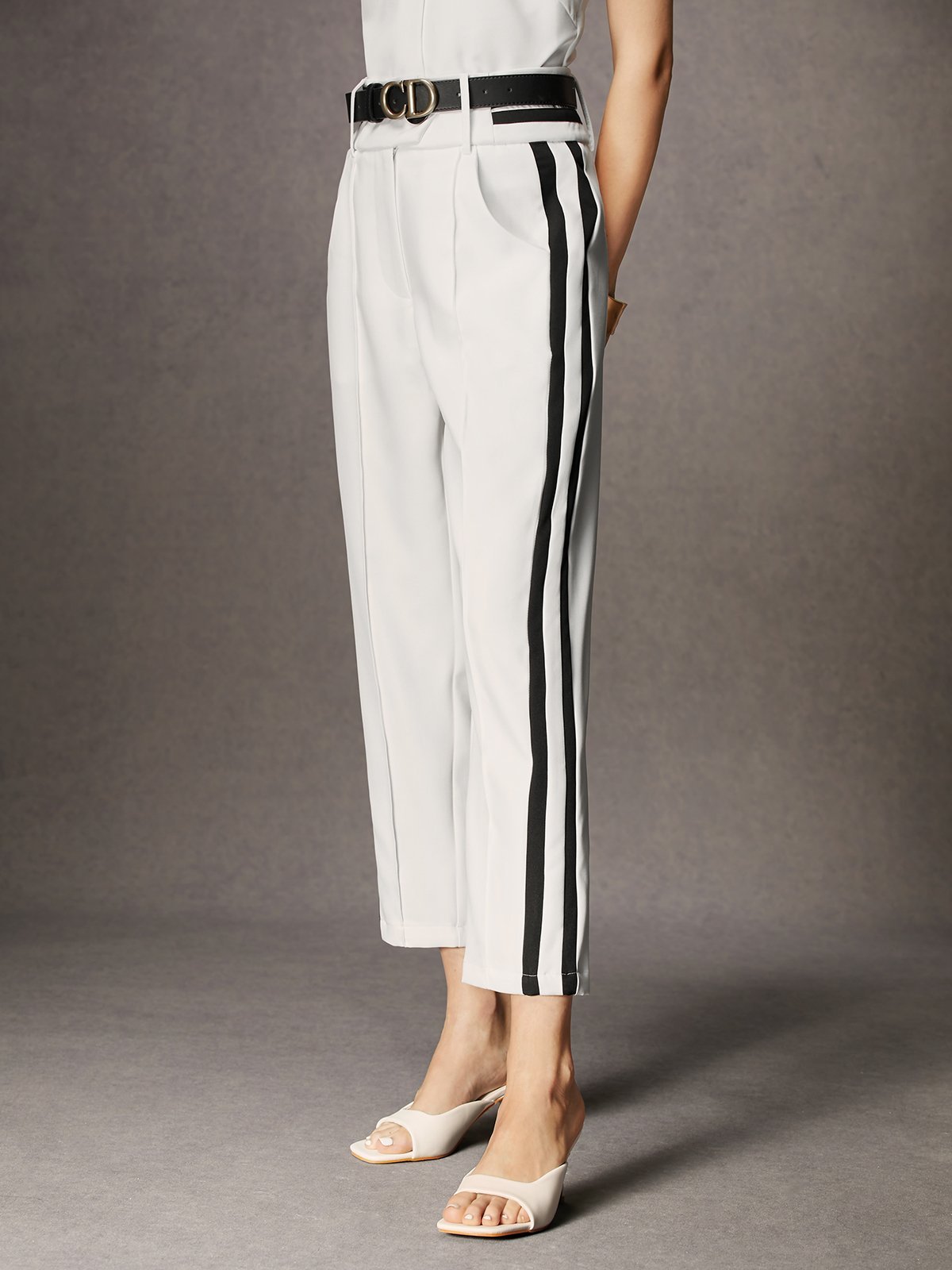 Regular Fit Color Block Urban Color Block Fashion Pants | stylewe