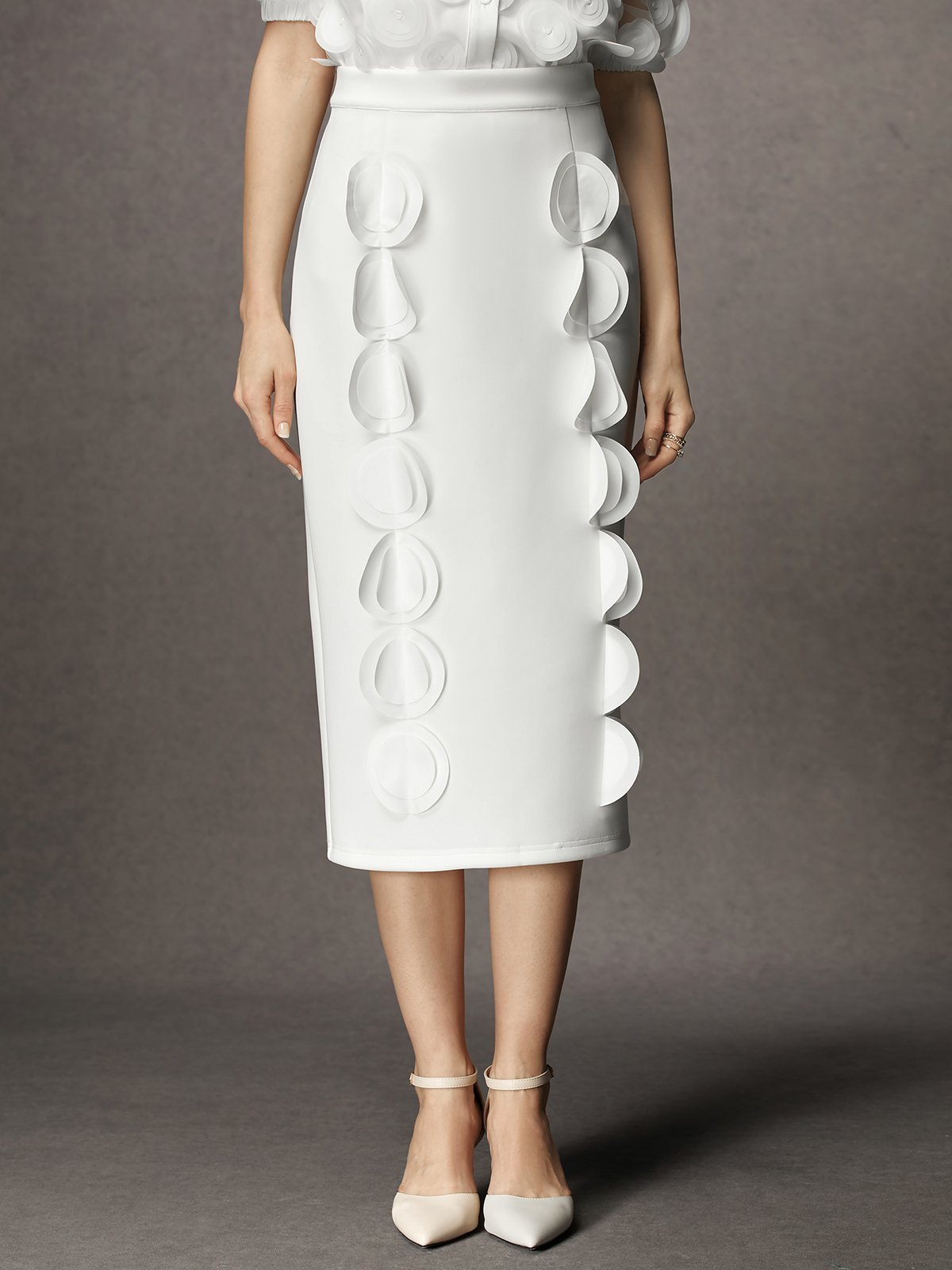 Medium Elasticity Plain Tight Elegant Midi Skirt Stylewe