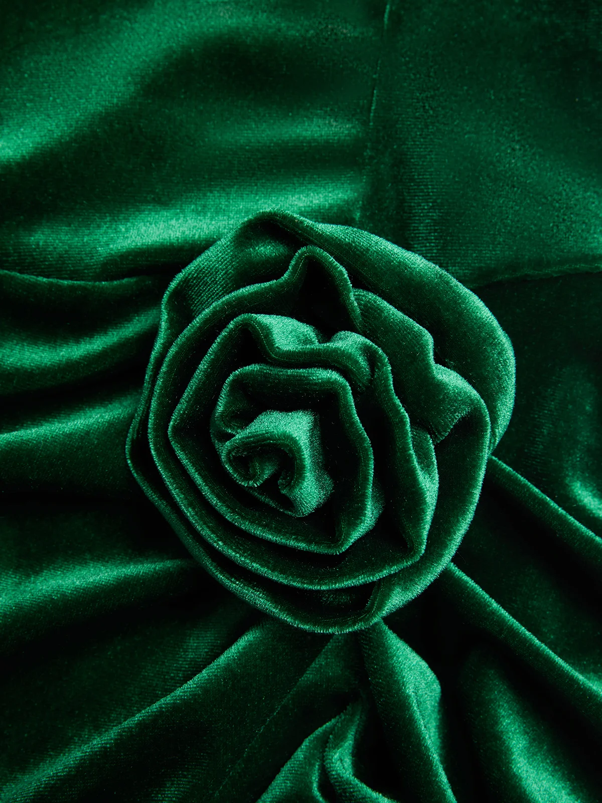 Elegant Velvet Stand Collar Maxi Gown with 3D Floral Appliqué | stylewe
