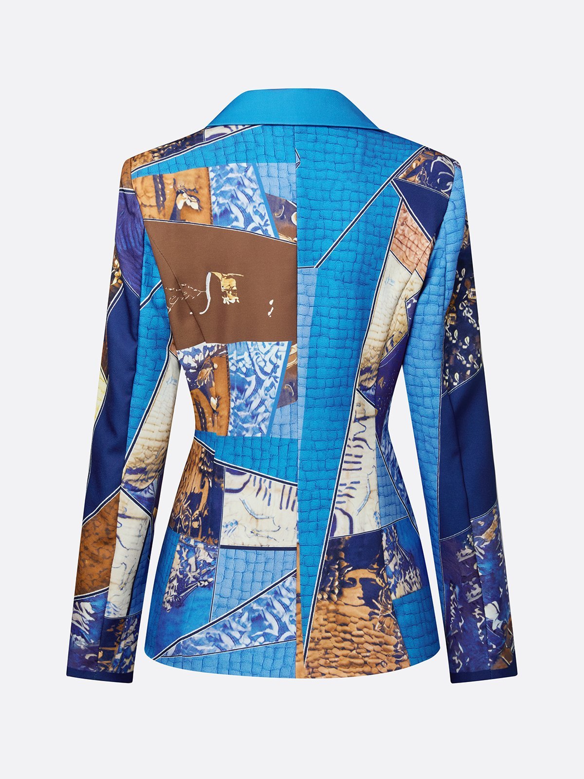 Stylewe Women Casual Natural X-Line Printed Blazer Lapel Collar Daily ...