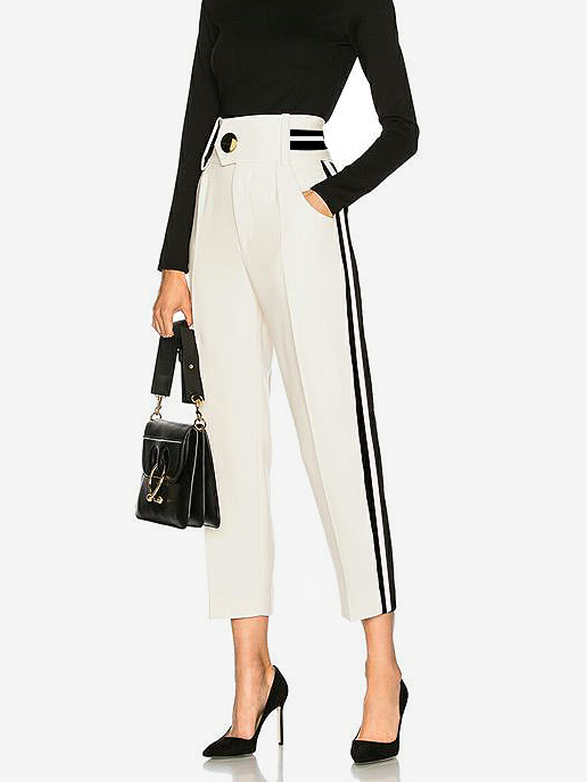 Regular Fit Color Block Urban Color Block Fashion Pants | stylewe
