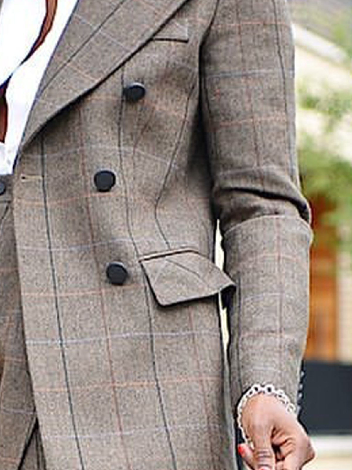 Lapel Collar Plaid Urban Blazer | stylewe