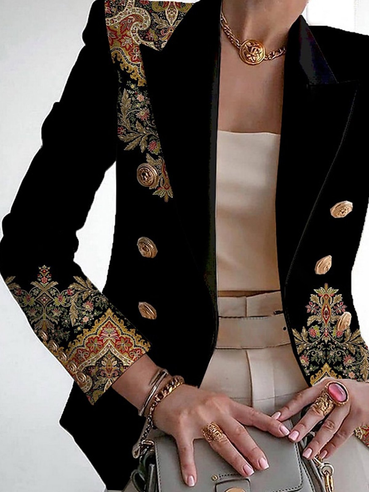 Urban Lapel Collar Floral Print Regular Fit Blazer | stylewe