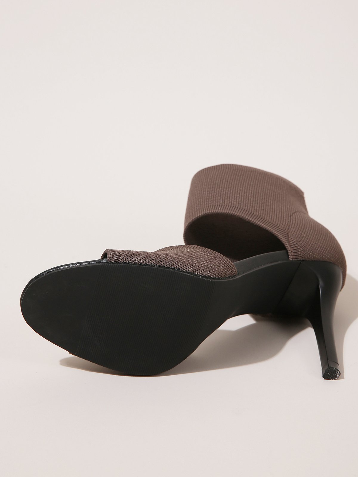 Minimalist Knitted Mesh Stiletto Heel Ankle Strap Sandals | stylewe