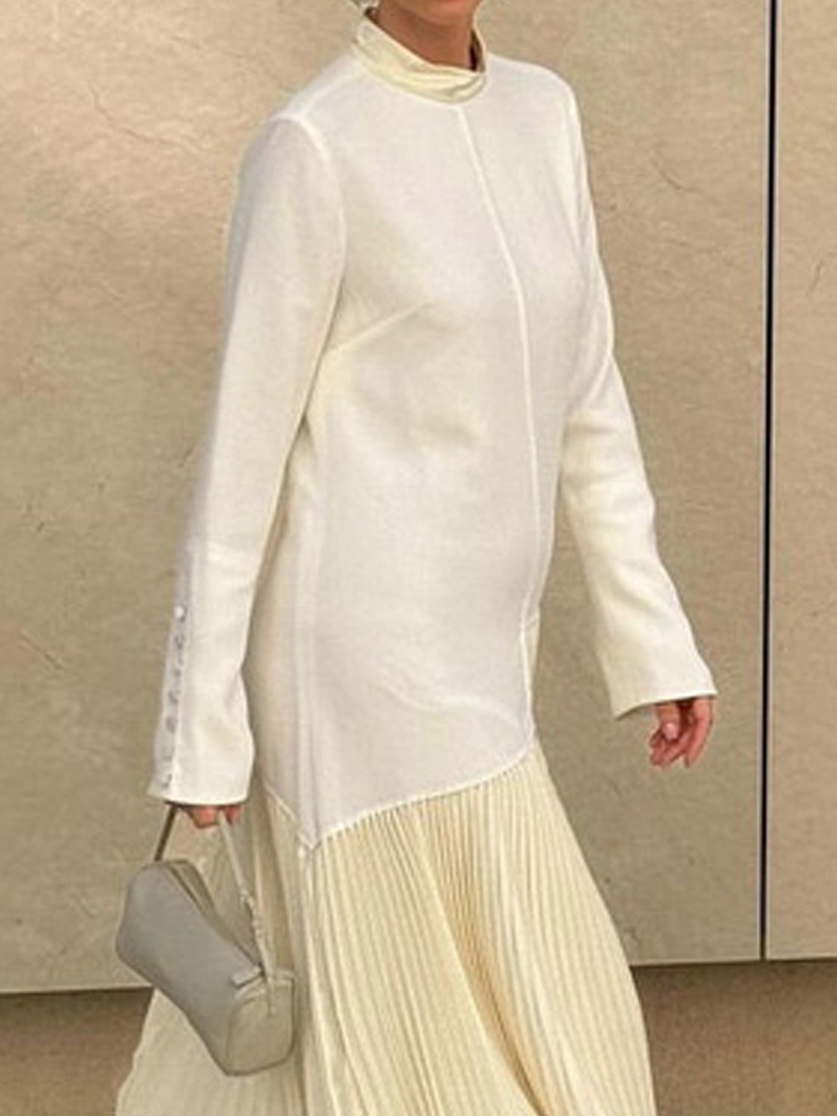 Mock Neck Plain Loose Urban Regular Sleeve Dress | stylewe