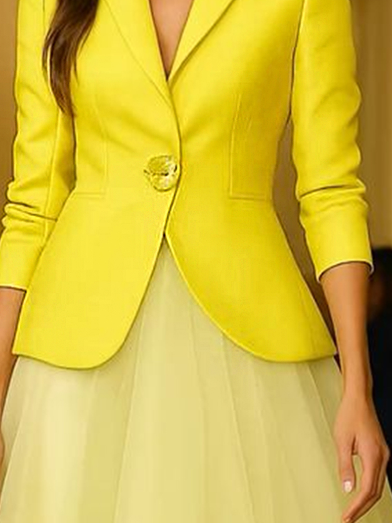 Urban Long Sleeve Plain Blazer | stylewe