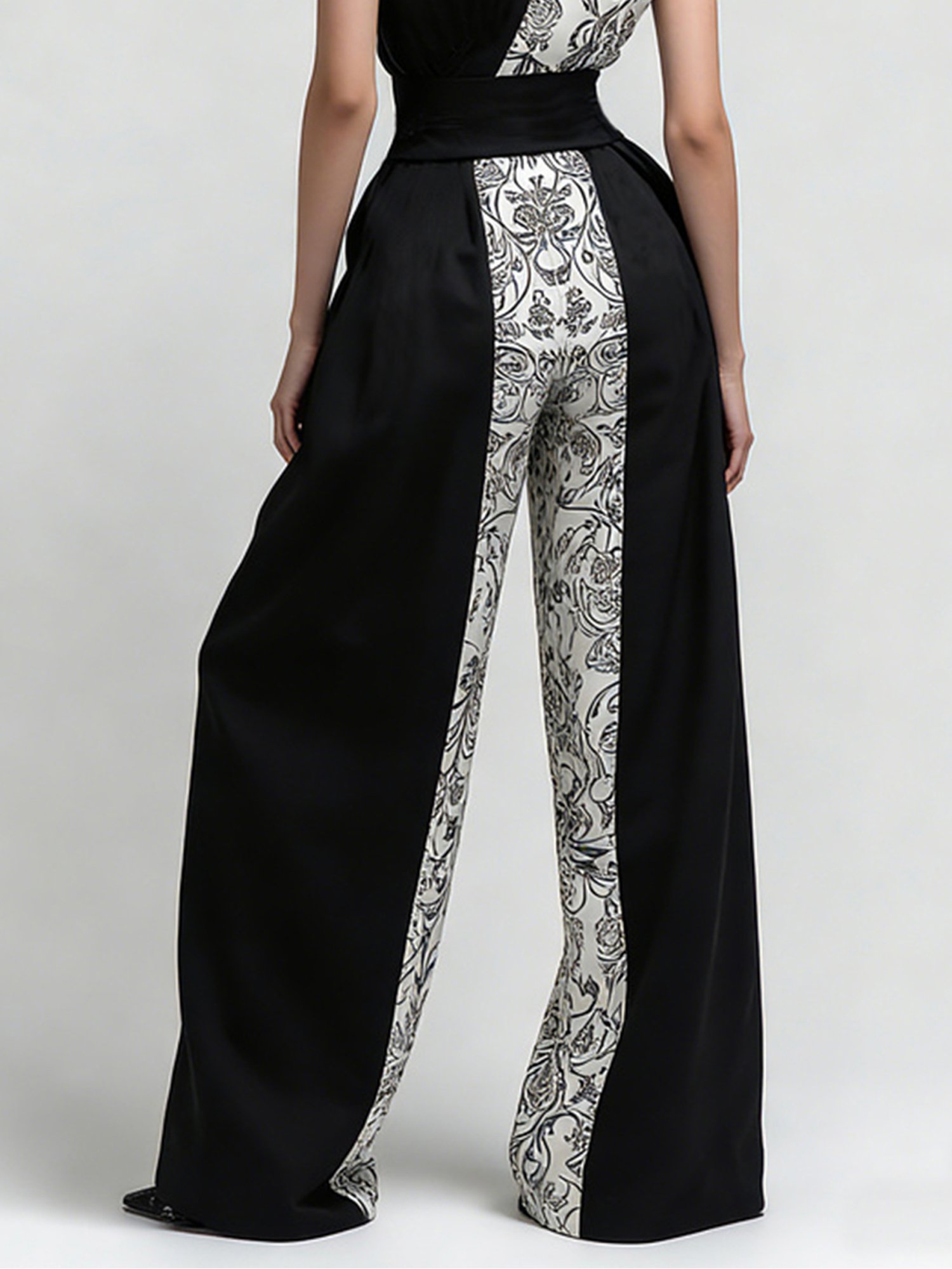 Urban Random Print Split Joint Wide Leg Pants | stylewe