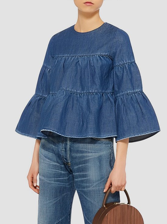 Fashion Elegant Style Denim Tops Online Shopping | stylewe
