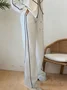 Casual High Waist Wide Leg Pants Color Block H-Line Daily Trousers ...